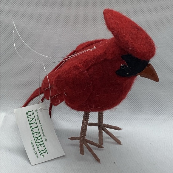 Gallerie | Holiday | Needle Felted Wool Cardinal Bird Red Ornament ...